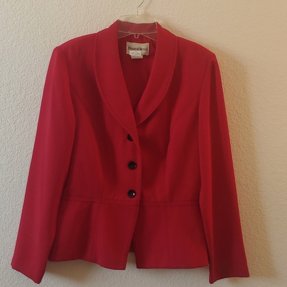 Danny & Nicole | Jackets & Coats | Danny Nicole Red Buttoned Blazer ...